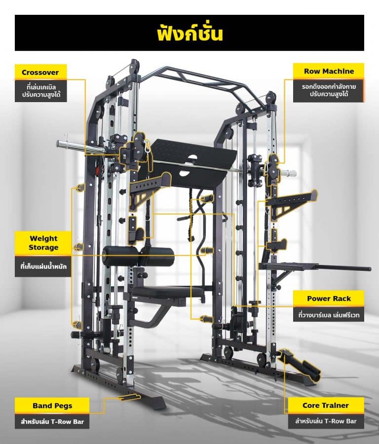 Smith Machine รุ่น MEGA TRAINER M4 - MUSCLE SPIRIT